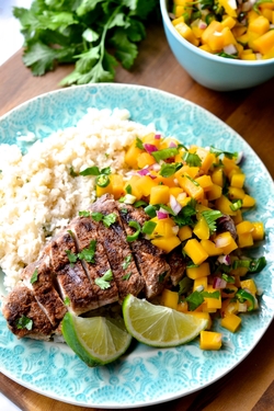 Chicken - Jerk chicken with caribbean rice and mango recipes