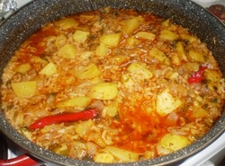 How to cook rice potatoes in oven recipes - Main dishes